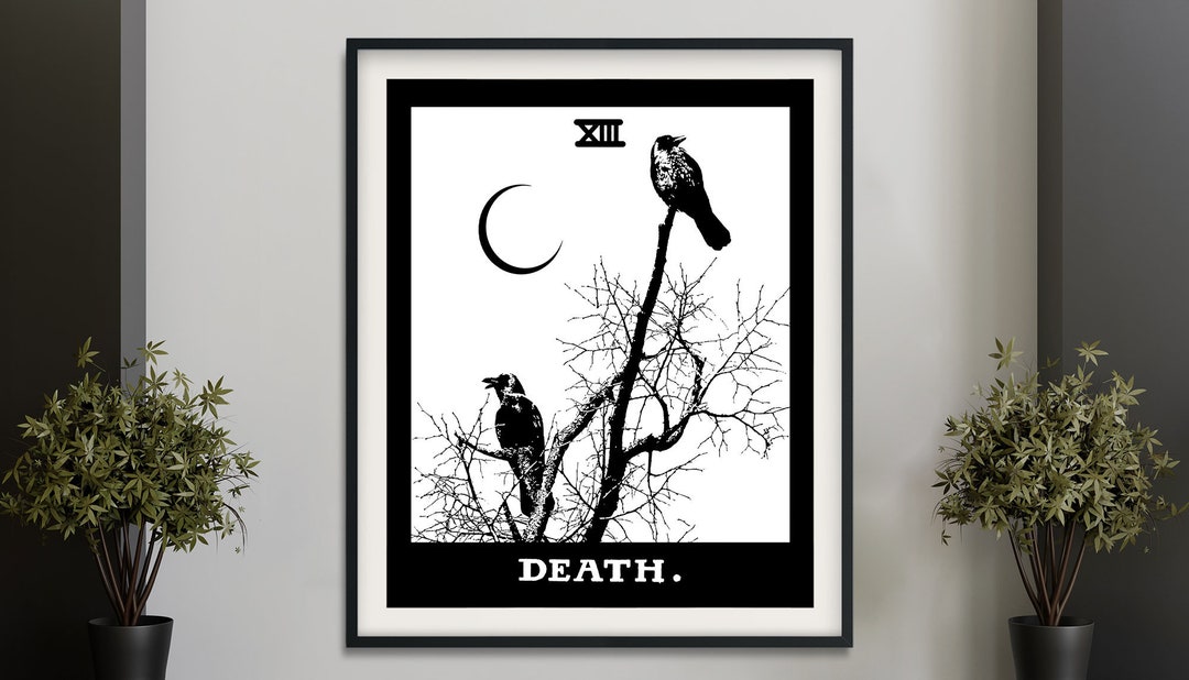 Death Tarot Card Print - Tarot Card the Death Crows Card Poster, No ...