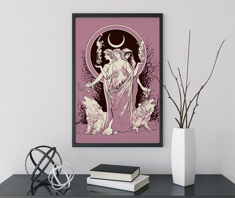 Moon Goddess Hecate Poster Wiccan Tapestry Violet Hecate - Etsy