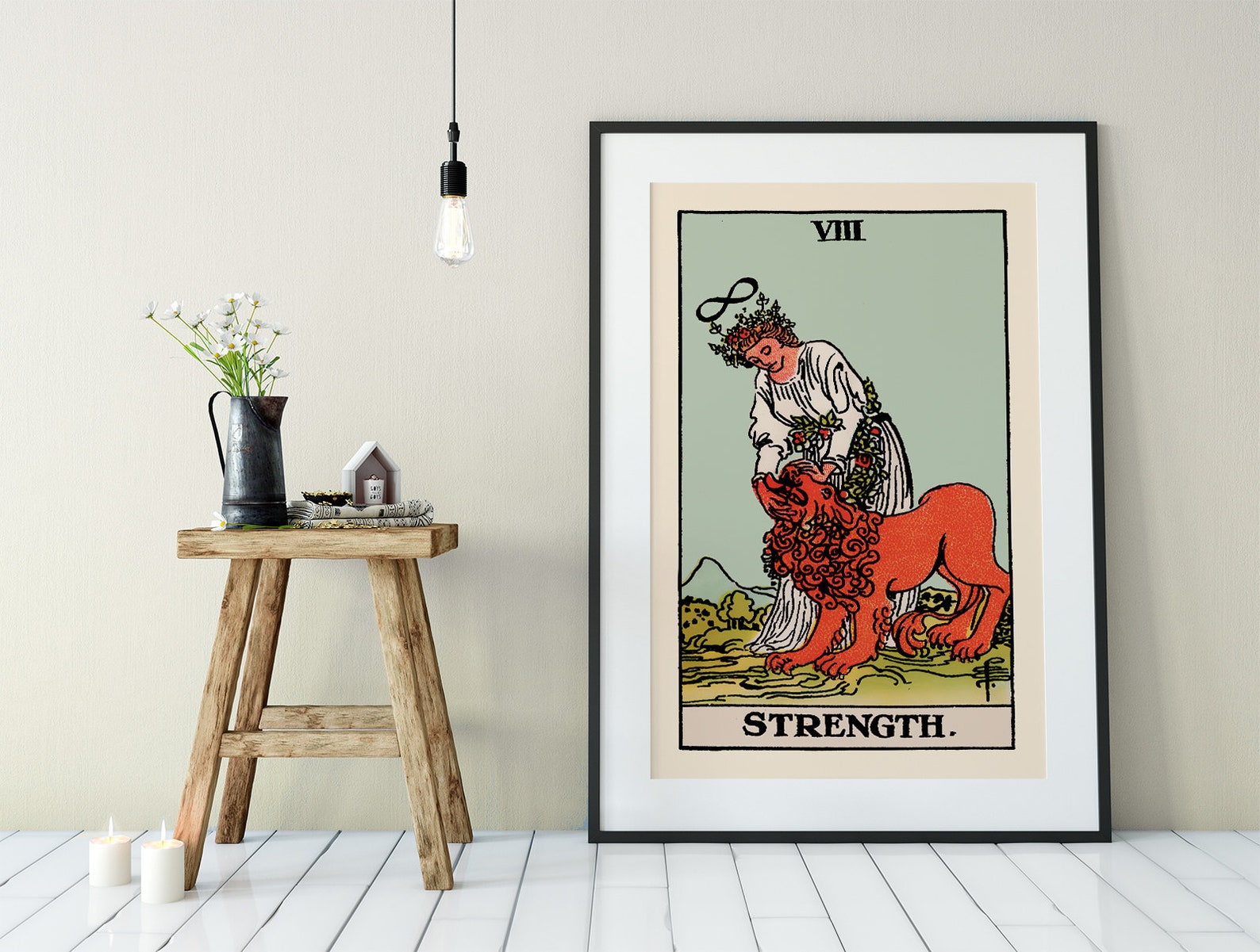 Strength Tarot Card Print the Strength Blue Sky Card - Etsy