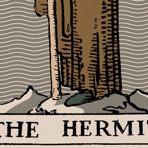 The Hermit - Tarot Card Print - the Hermit Card Neutral Vibe Poster ...