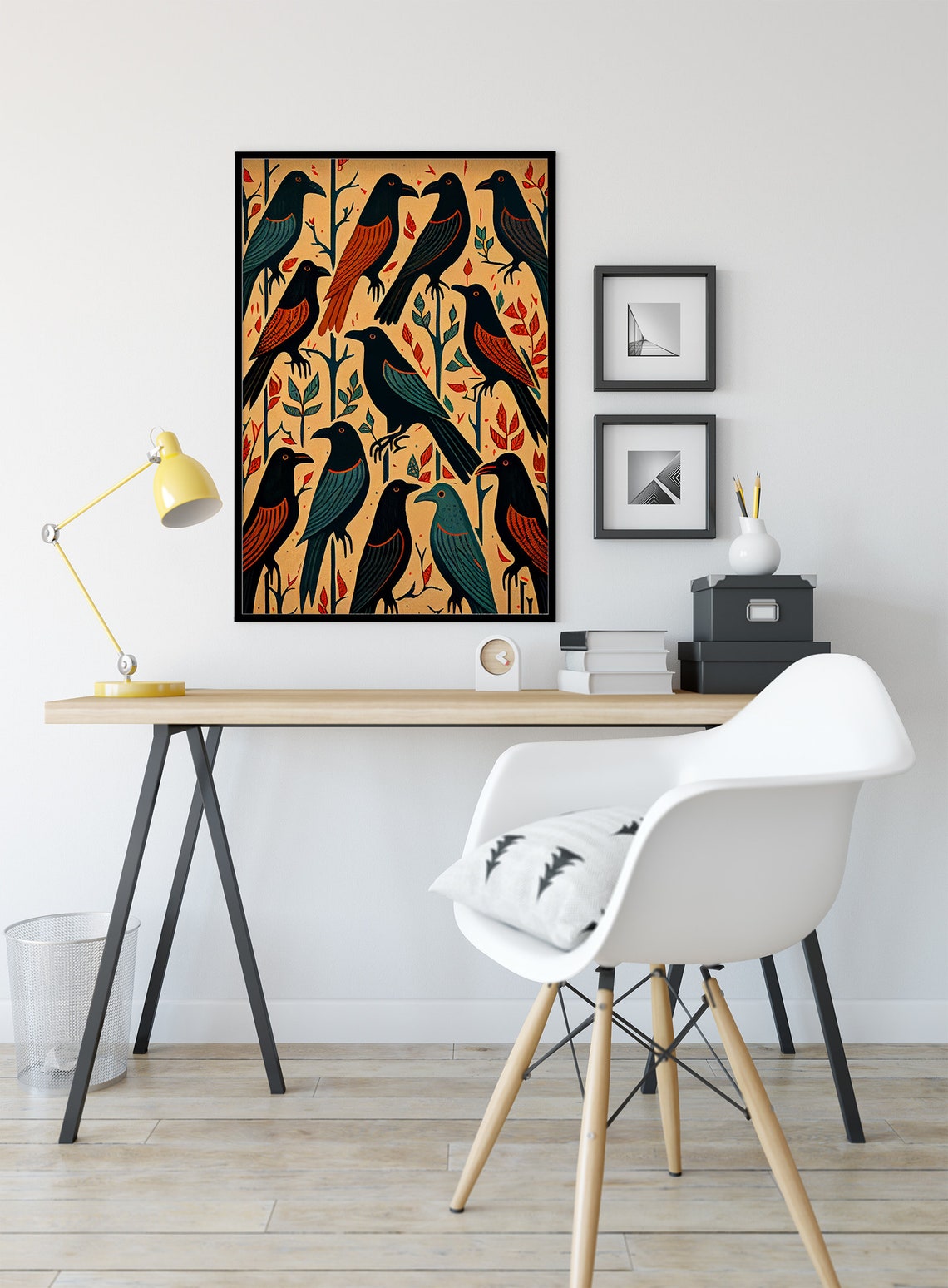 The Black Crows Folk Art Poster, No Frame - Etsy