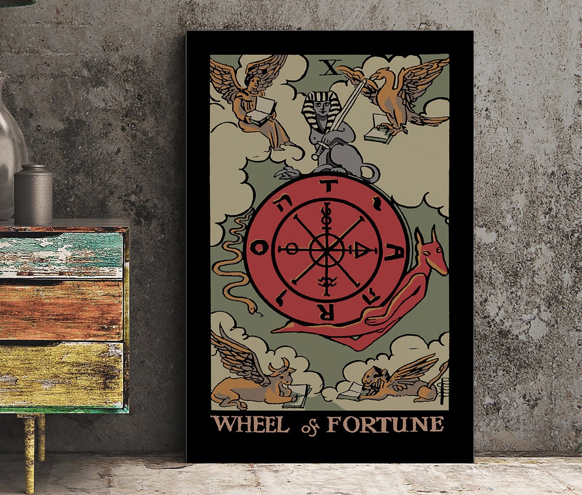 Wheel of Fortune Tarot Card Print Tarot Card the Wheel of - Etsy