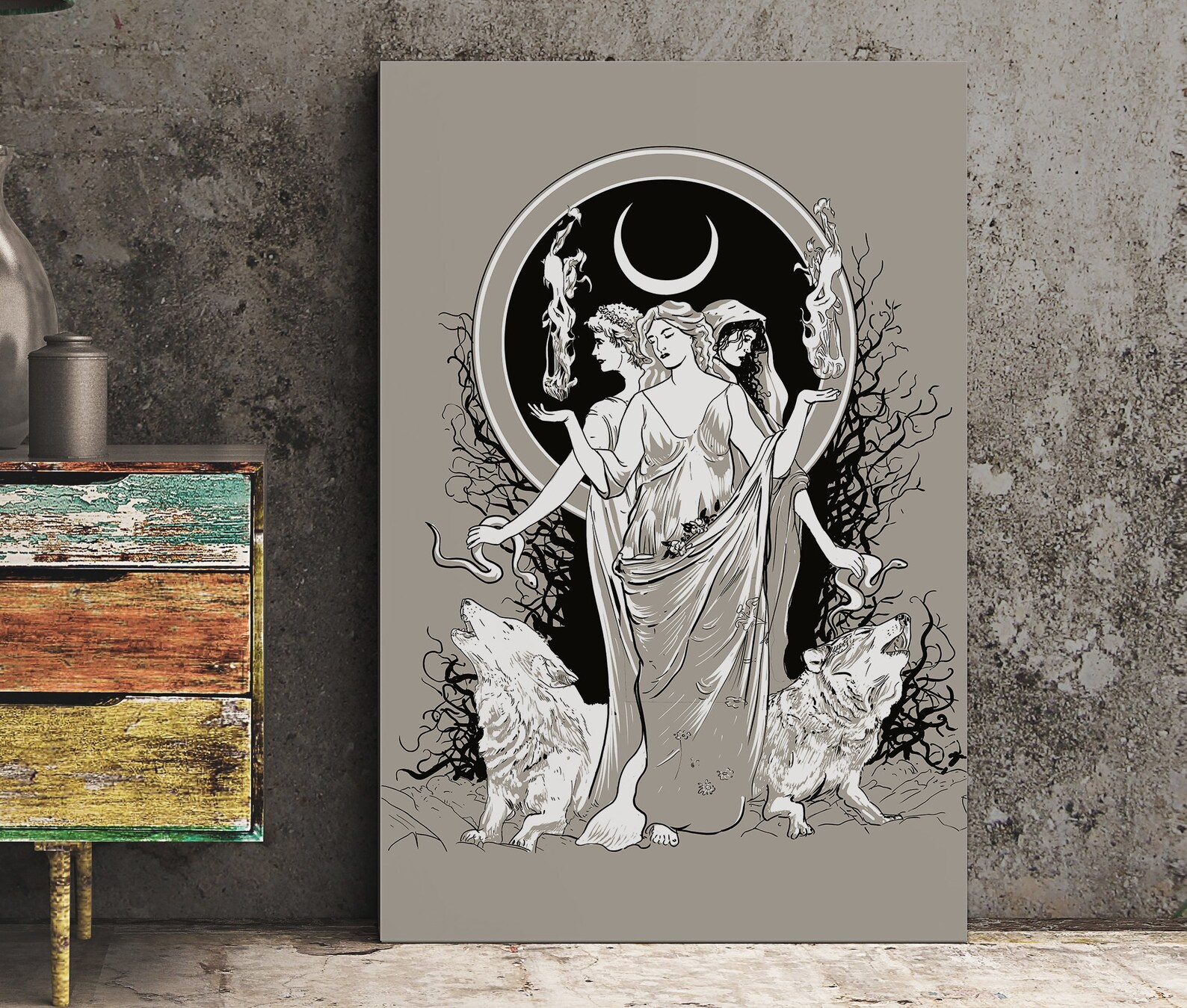 Moon Goddess Hecate Poster- Wiccan Print- Hecate Witchy Print, No Frame ...