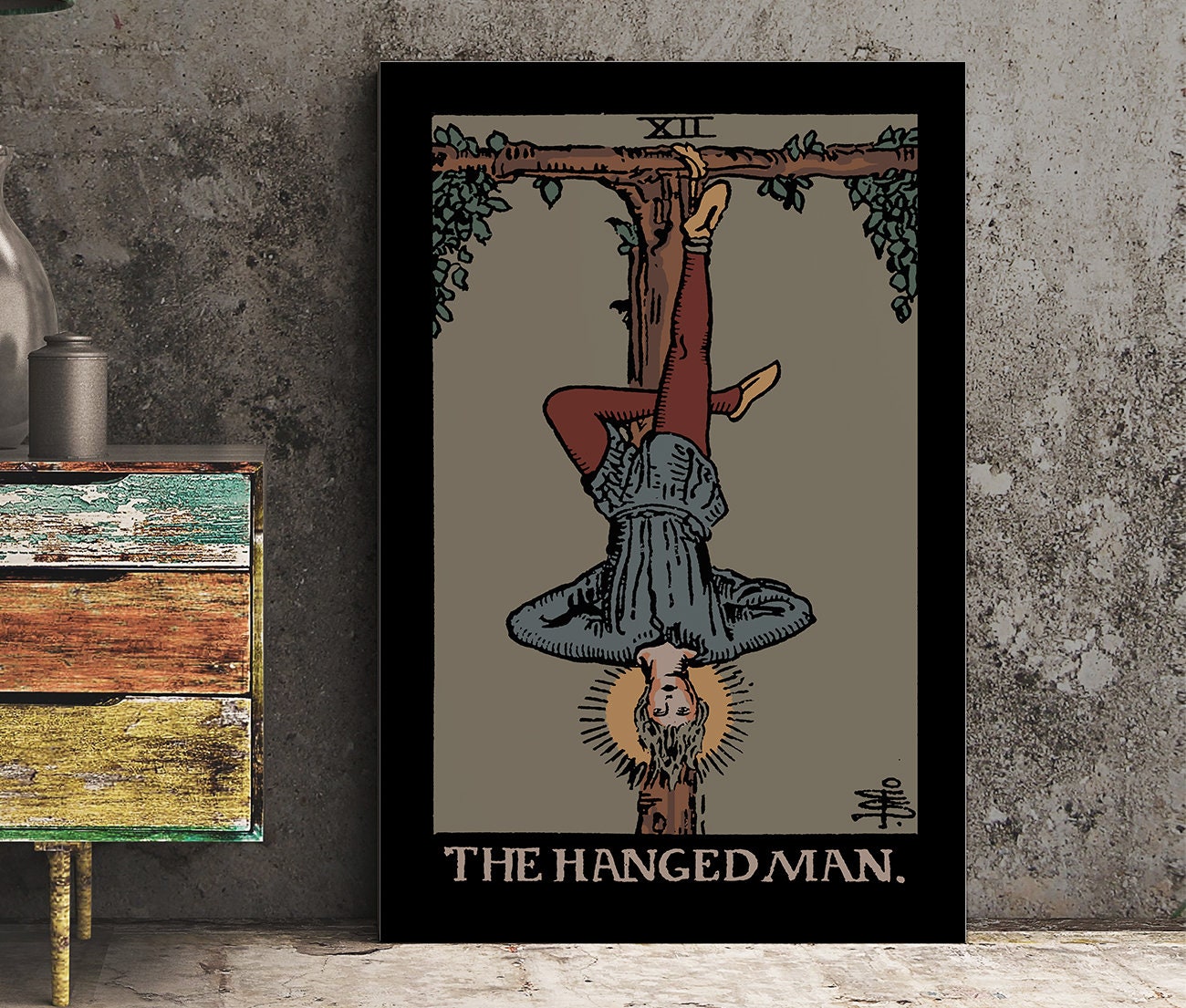 The Hanged Man Tarot Card Print the Hanged Man Card Darker | Etsy