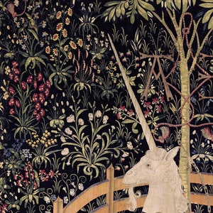 Medieval Unicorn Tapestry - the Unicorn in Captivity (printed) - Etsy
