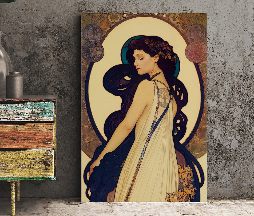 Pagan Goddess Poster, Greek Goddess Print in the Style of Mucha, No ...