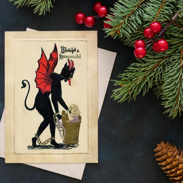 Krampus Holiday Greeting Cards - Etsy