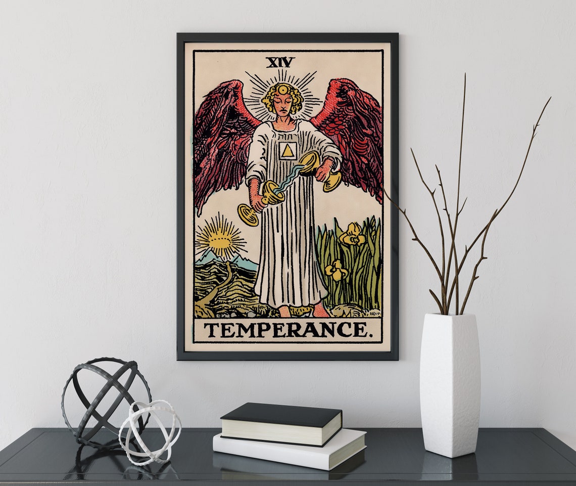 Temperance Tarot Card Print the Temperance Card Poster No - Etsy