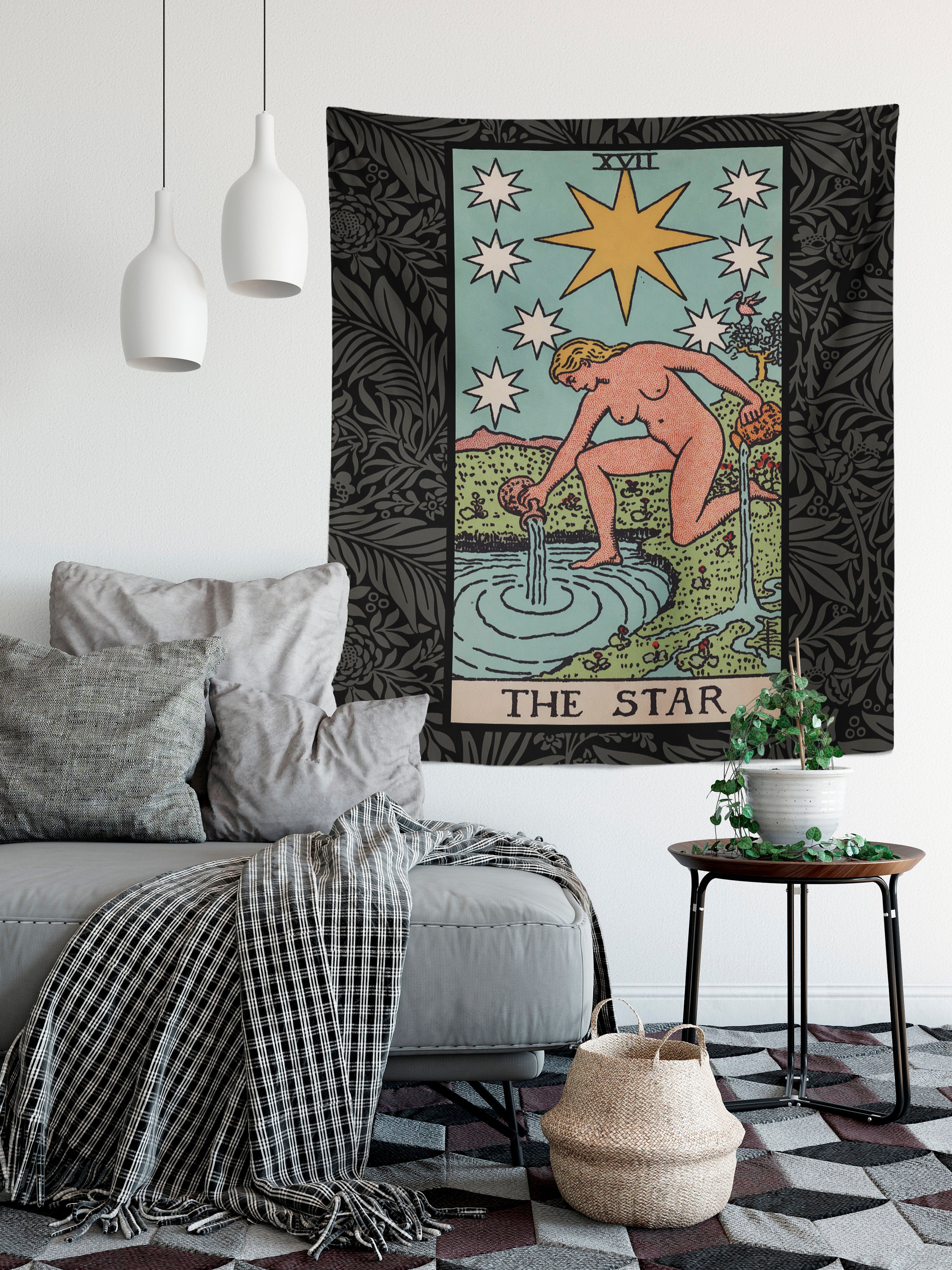 The Star Tarot Card Tapestry Rider Waite The Star Tapestry Etsy