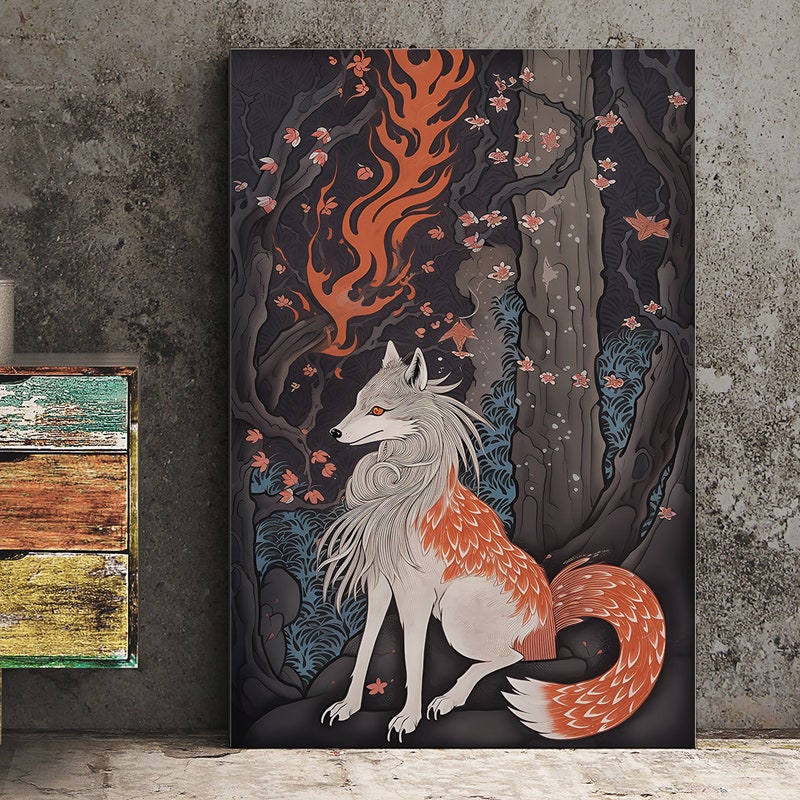 Japanese Foxes - Etsy