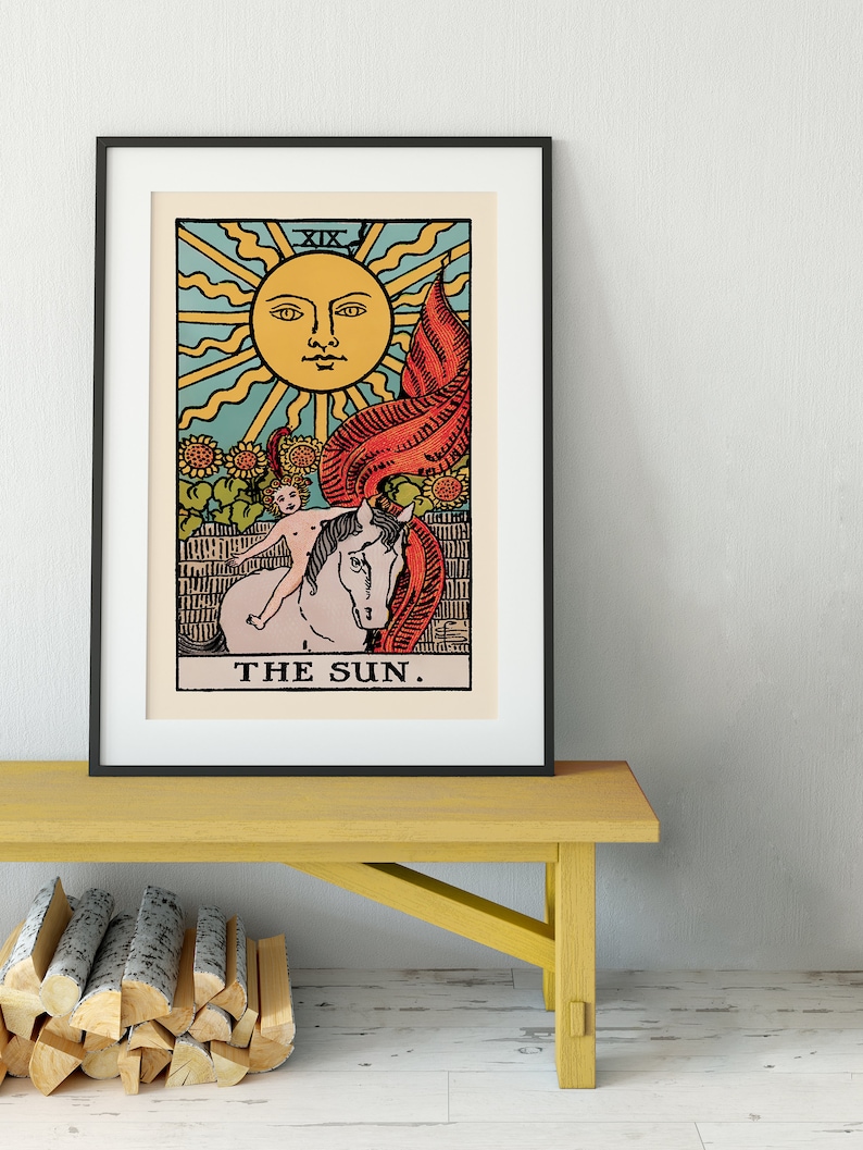 The Sun Tarot Card Print the Sun Card Poster No Frame - Etsy