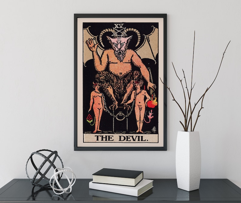 The Devil - Tarot Card Print - Tarot Card the Devil Card Poster, No ...