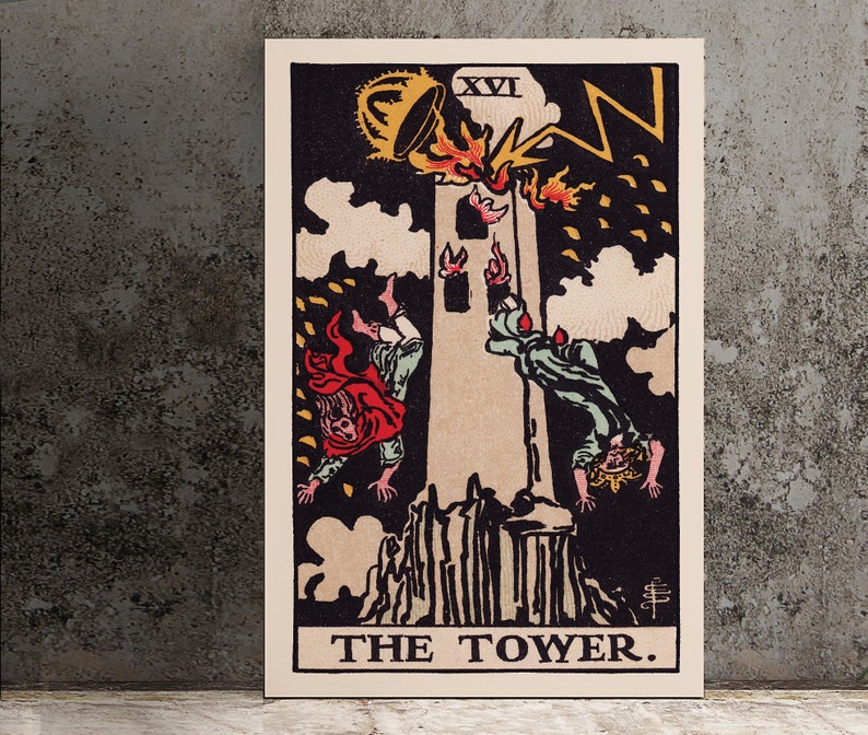 The Tower Tarot Card Print the Tower Card Poster No Frame | Etsy