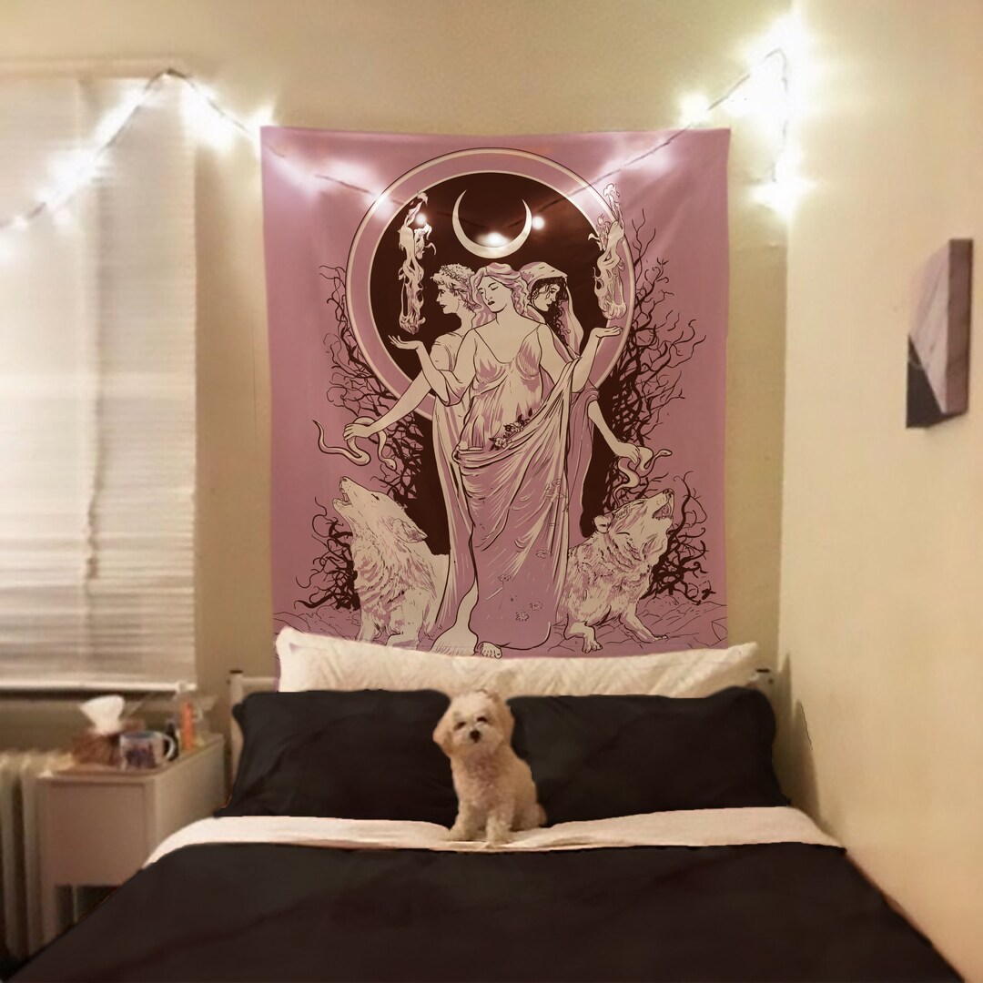 Moon Goddess Hecate Tapestry Wiccan Tapestry Hekate Witchy Violet ...