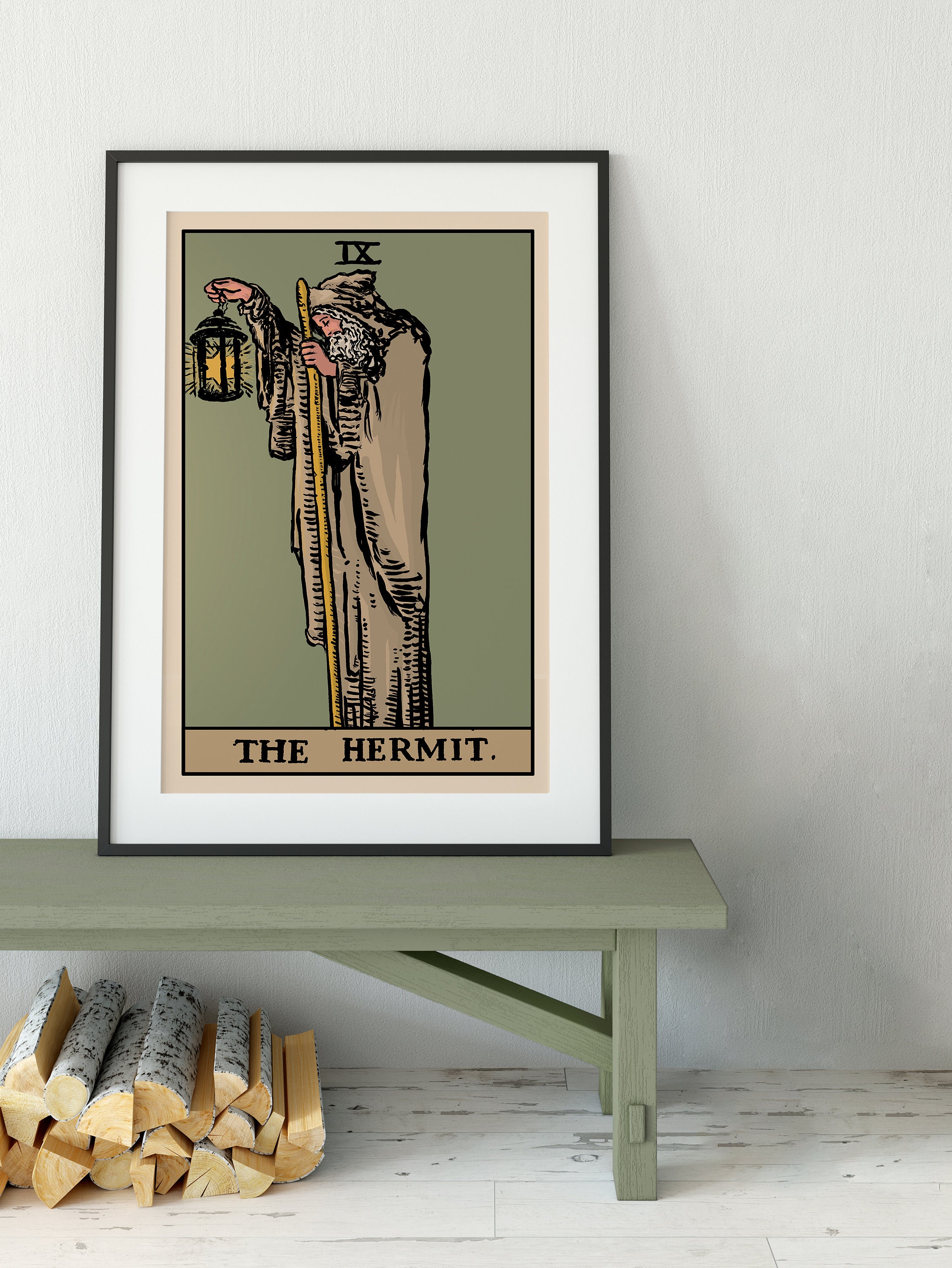 The Hermit Tarot Card Print The Hermit Card Poster By | Etsy