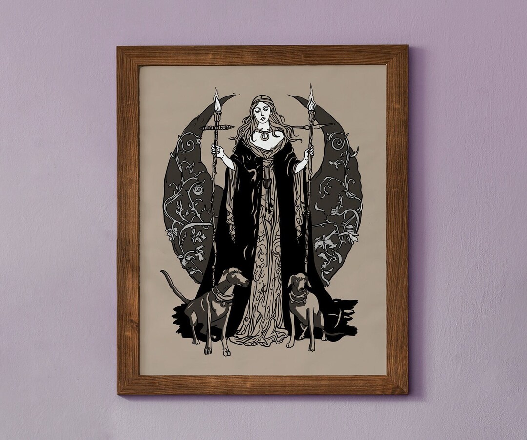 Moon Goddess, Hecate Poster, Wiccan Art - Hekate Witchy Print, No Frame ...