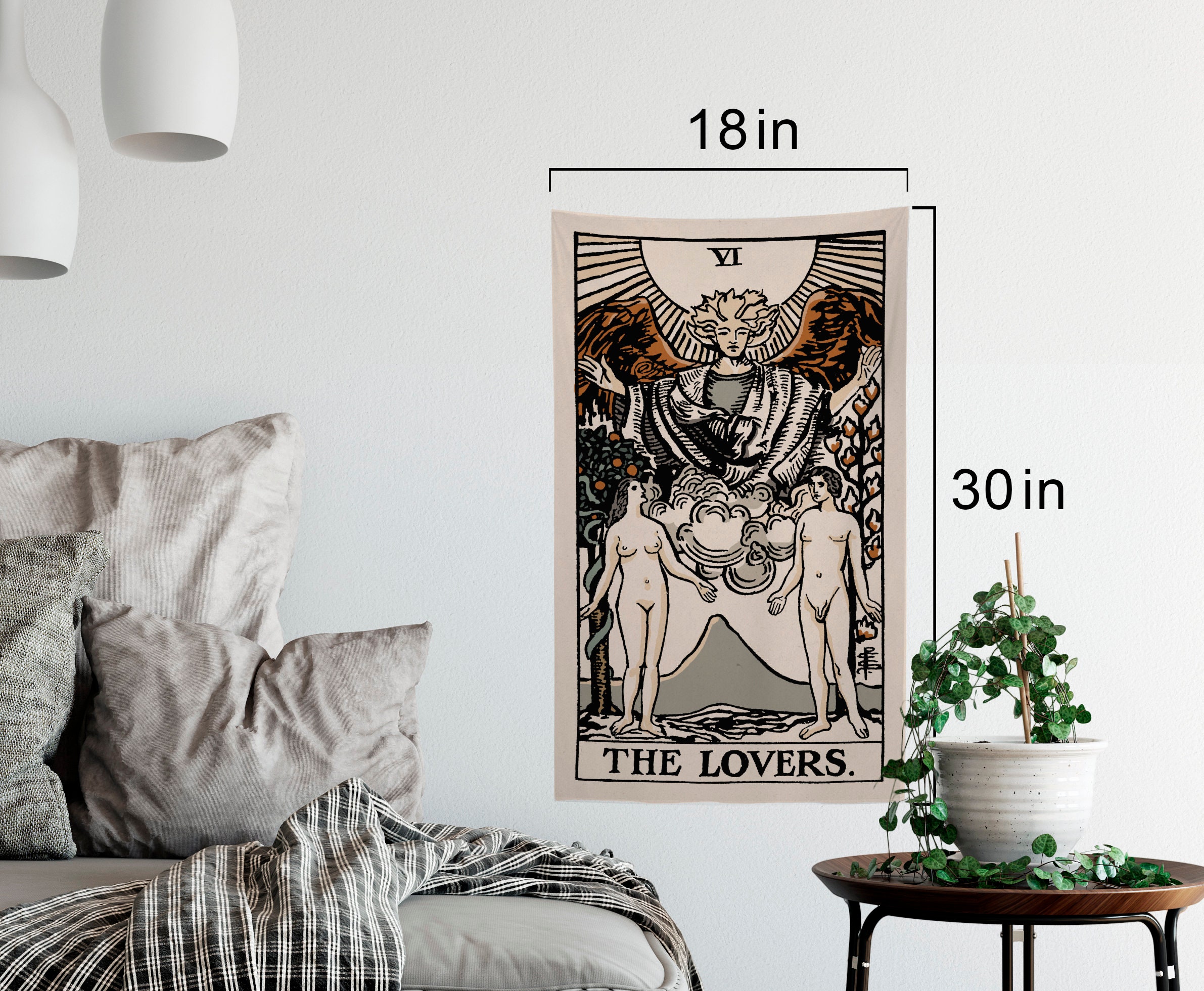 The Lovers Tarot Card Tapestry Full Card Tapestry Rider Etsy