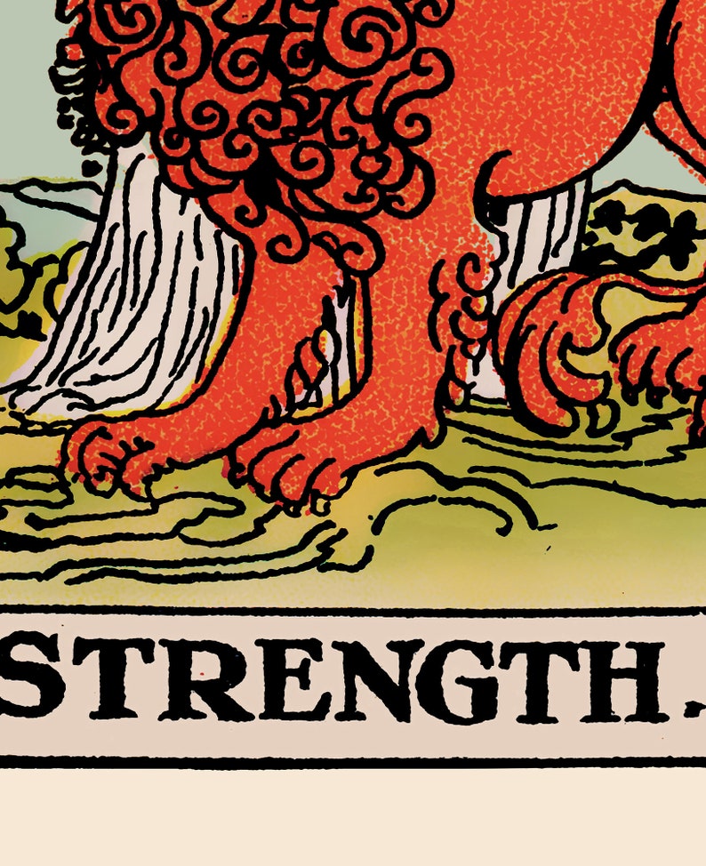 Strength Tarot Card Print the Strength Blue Sky Card - Etsy
