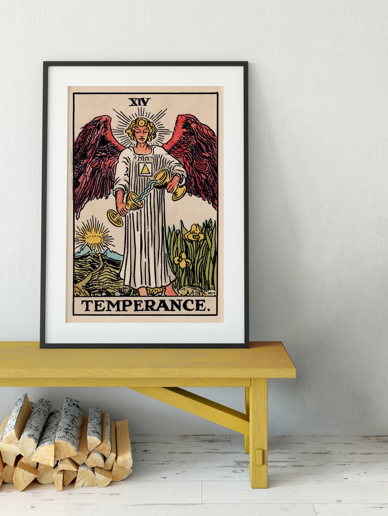 Temperance Tarot Card Print the Temperance Card Poster No - Etsy