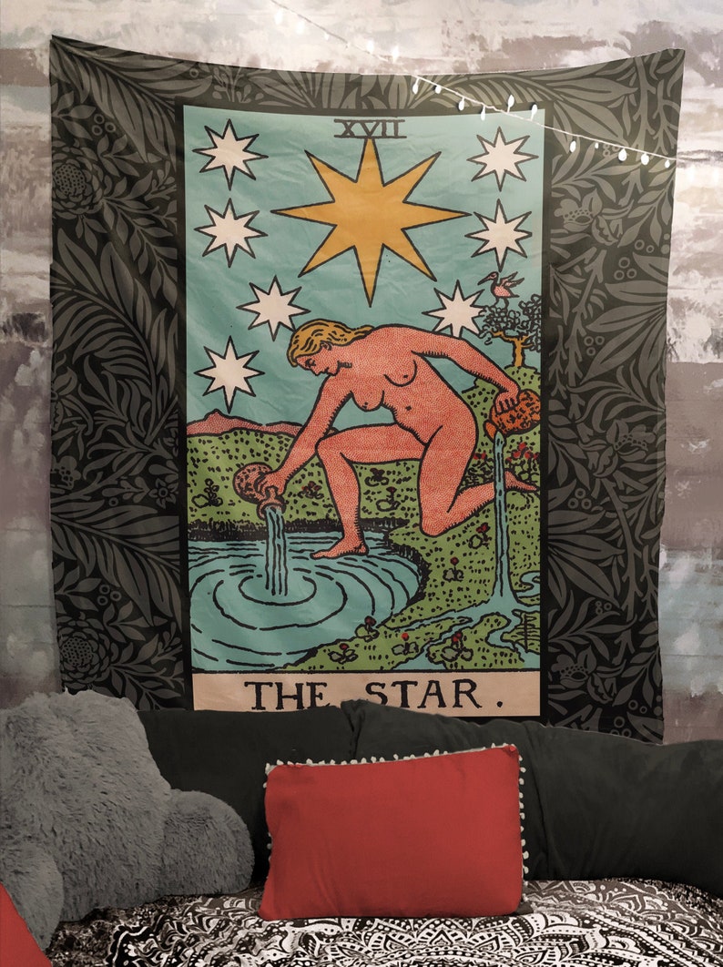 The Star Tarot Card Tapestry Rider Waite The Star Tapestry Etsy