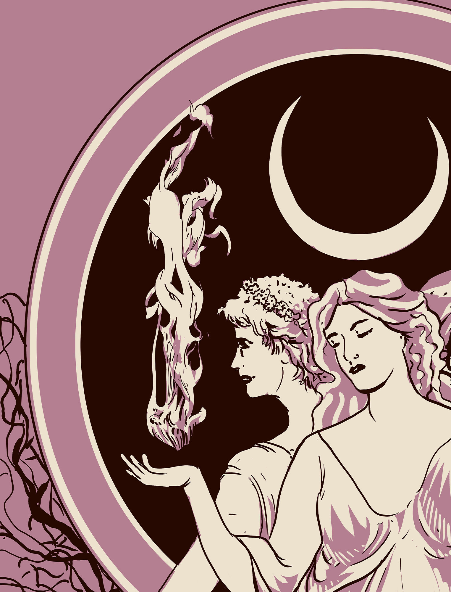 Moon Goddess Hecate Poster Wiccan Tapestry Violet Hecate - Etsy