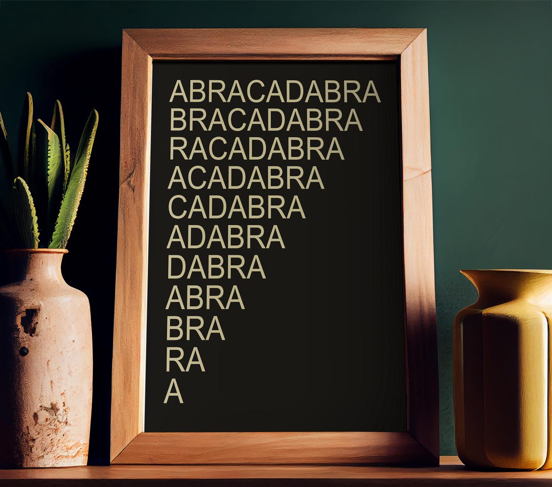 Abracadabra Print - Abracadabra Spell Poster, No Frame - Etsy