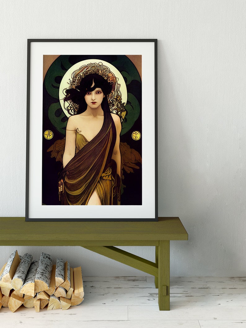 Lilith Occult Goddess Poster, Lilith Print in the Style of Mucha, No ...