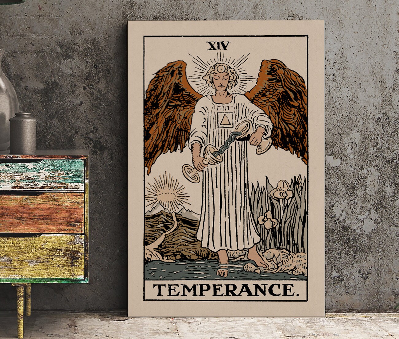 Temperance Tarot Card Print the Temperance Card Neutral - Etsy