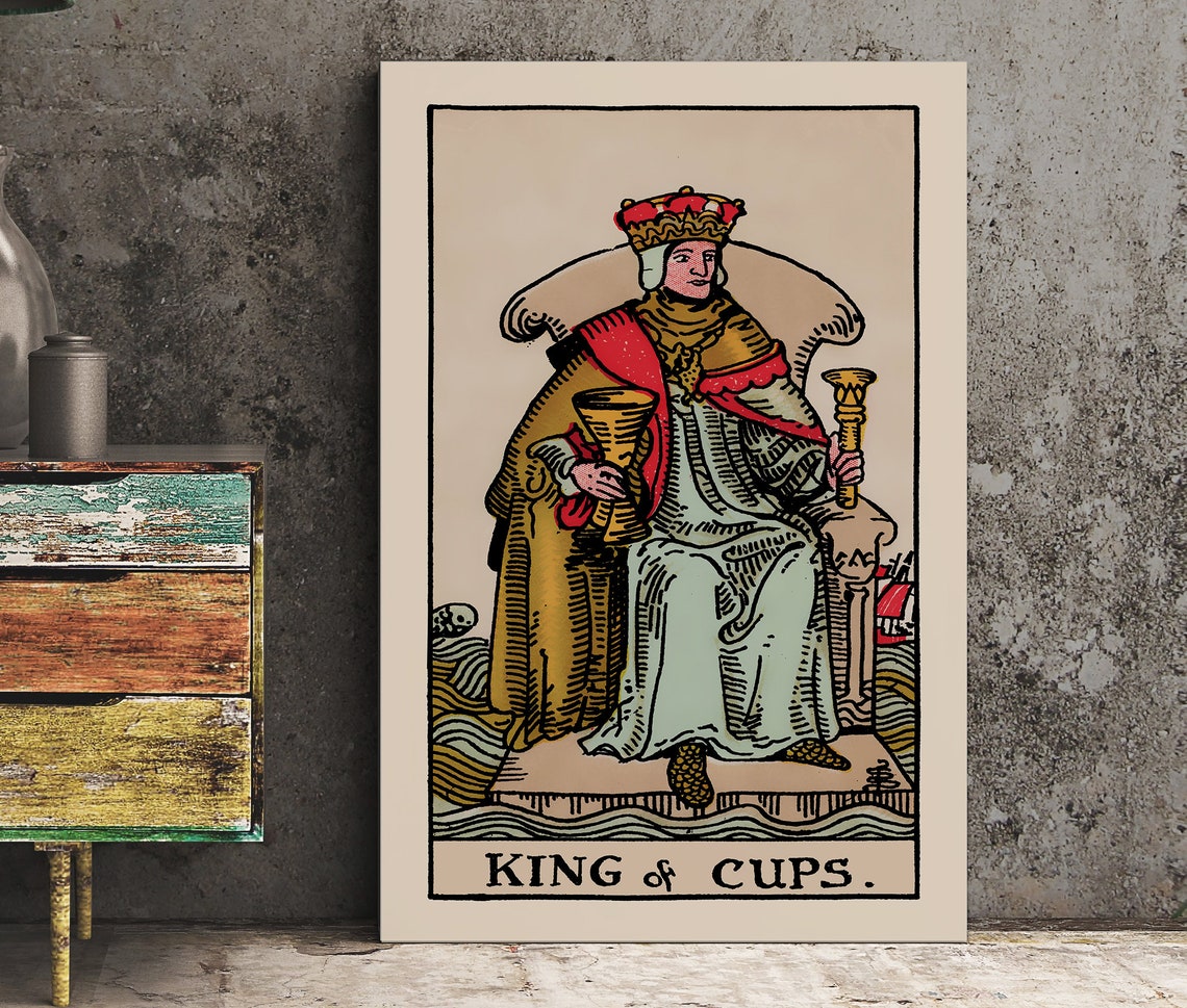 King of Cups Tarot Card Print The King of Cups Card Poster | Etsy