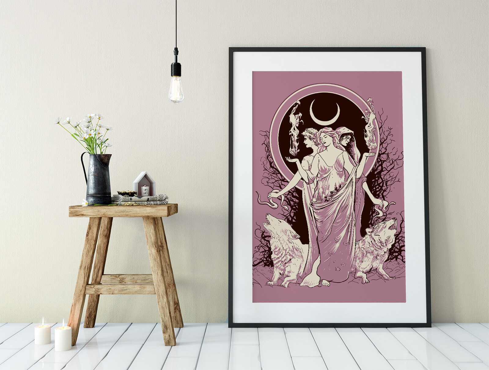 Moon Goddess Hecate Poster Wiccan Tapestry Violet Hecate - Etsy