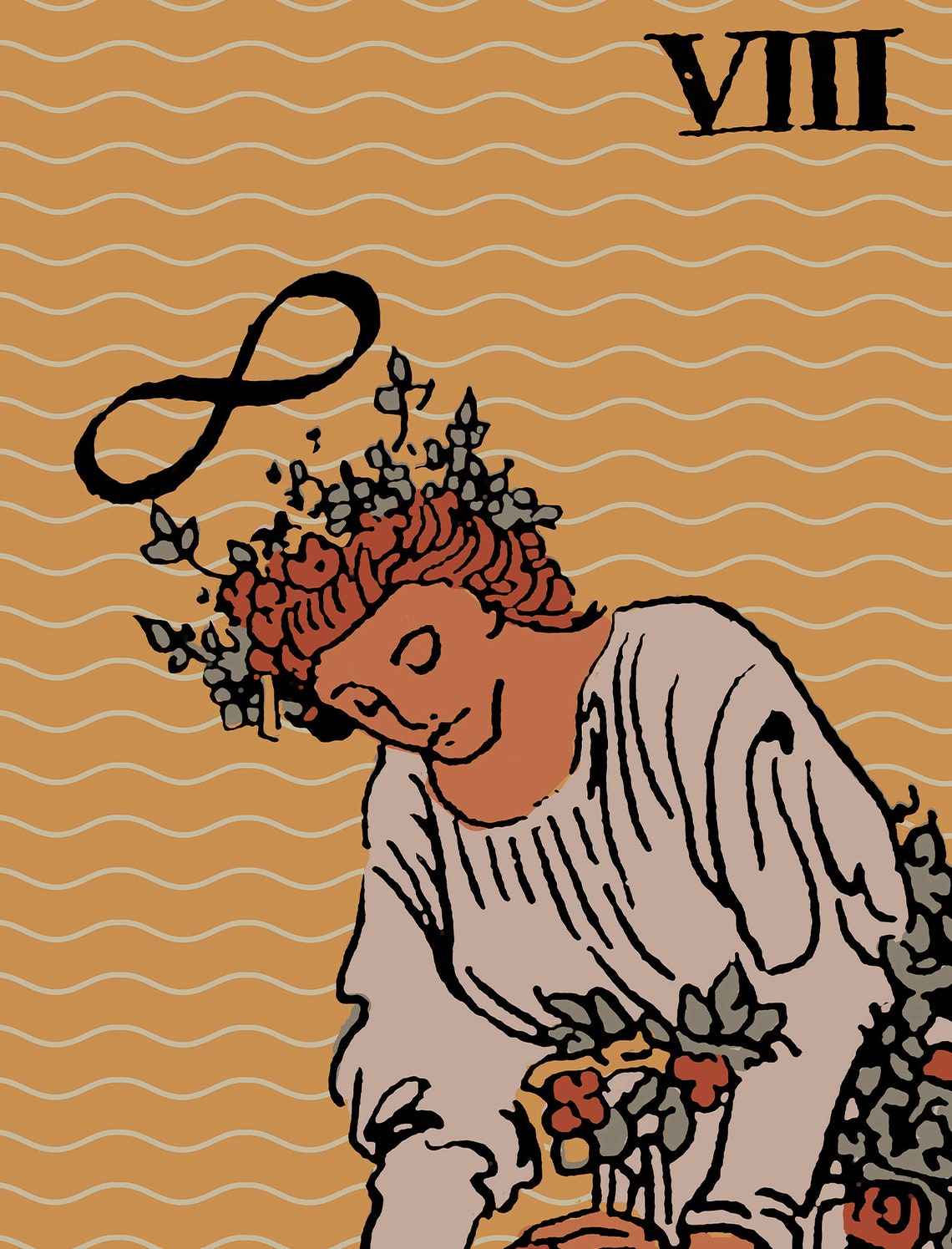 Strength Tarot Card Print the Strength Card Darker - Etsy