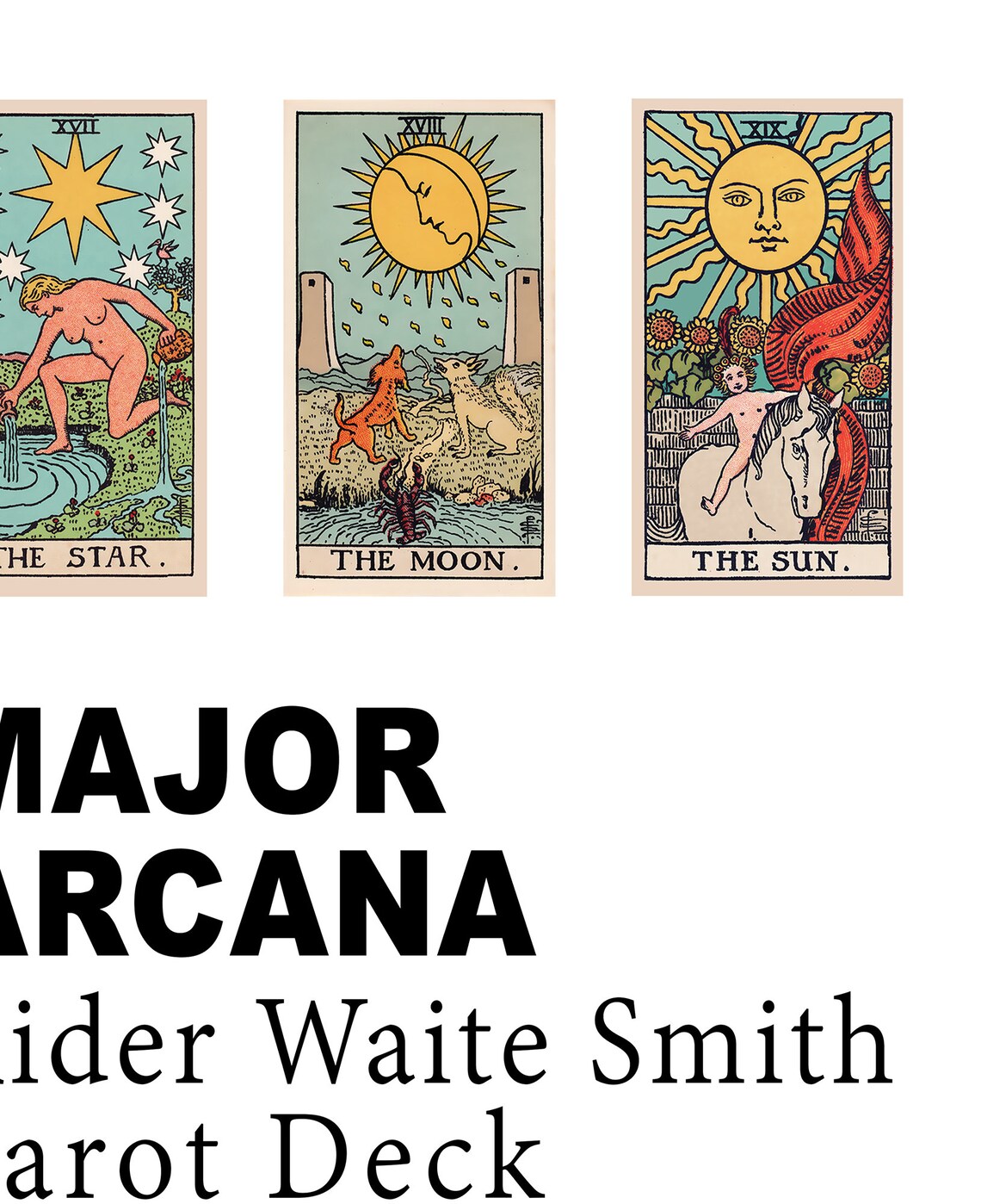 The Major Arcana Rider Waite Smith Tarot Card Print The Etsy