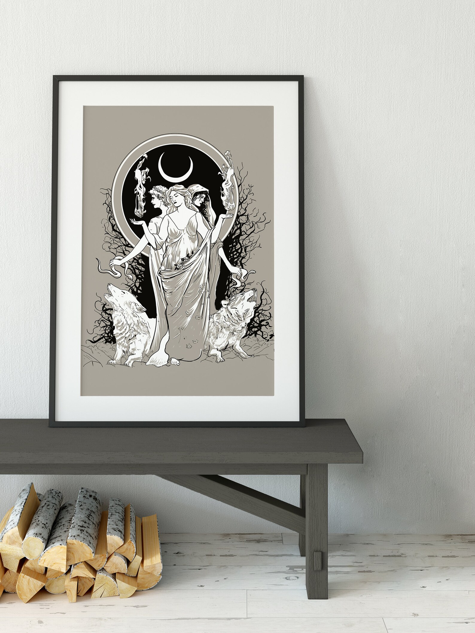 Moon Goddess Hecate Print – Wiccan Witchy Art - Etsy