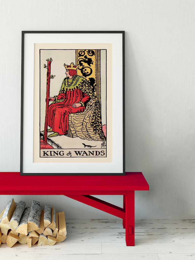 King of Wands Tarot Card Print the King of Wands Card - Etsy