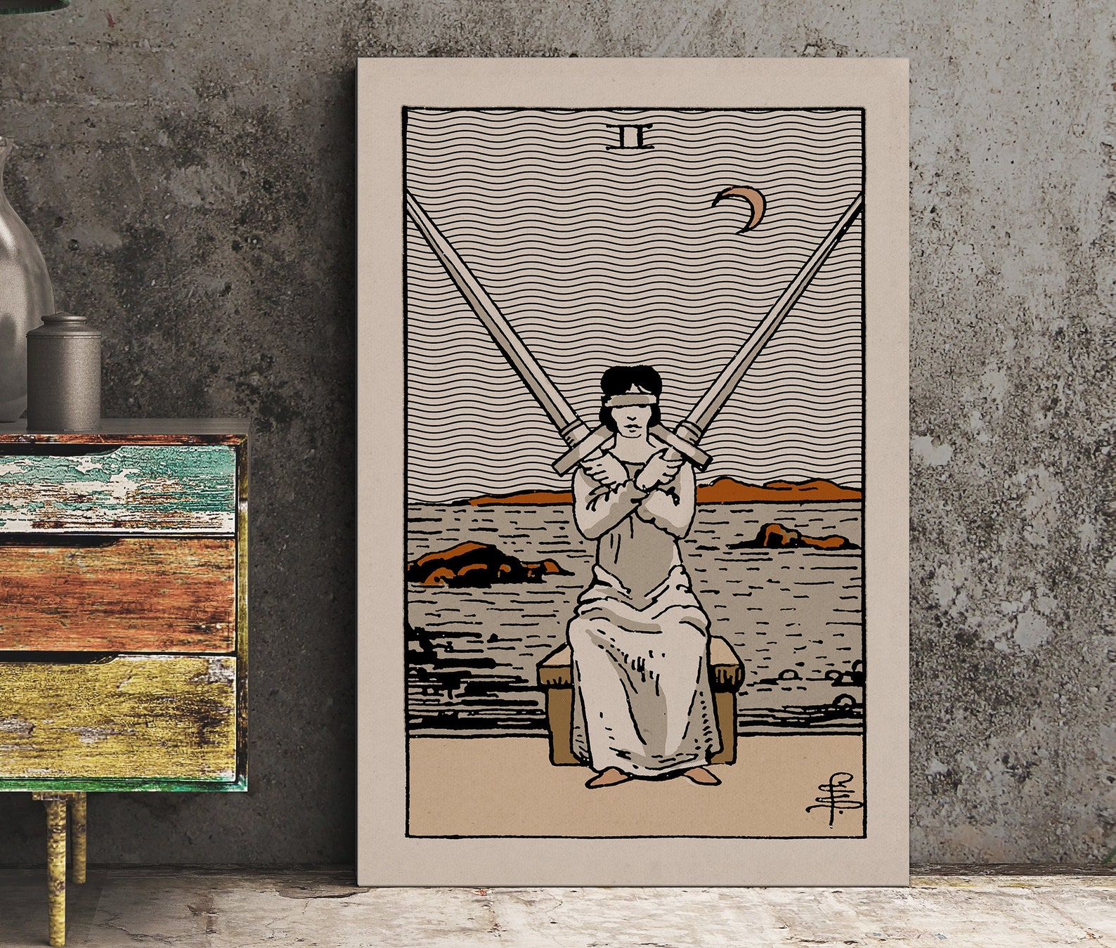 Two of Swords Tarot Card Art Print - Natural Vibe Poster - Etsy
