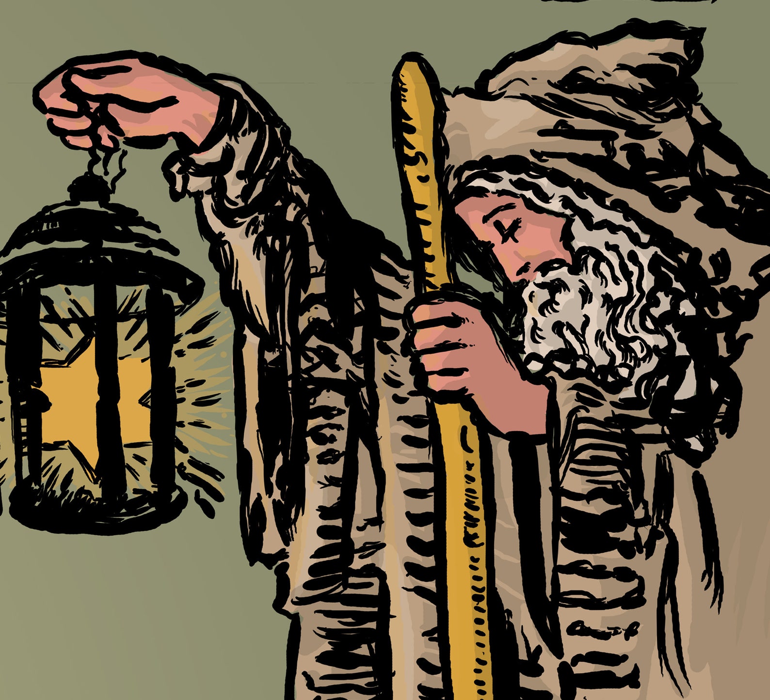 The Hermit Tarot Card Tapestry Rider Waite the Hermit | Etsy