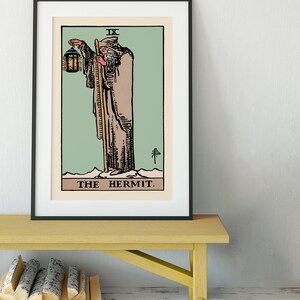 The Hermit - Tarot Card Print - the Hermit Blue Card Poster, No Frame ...