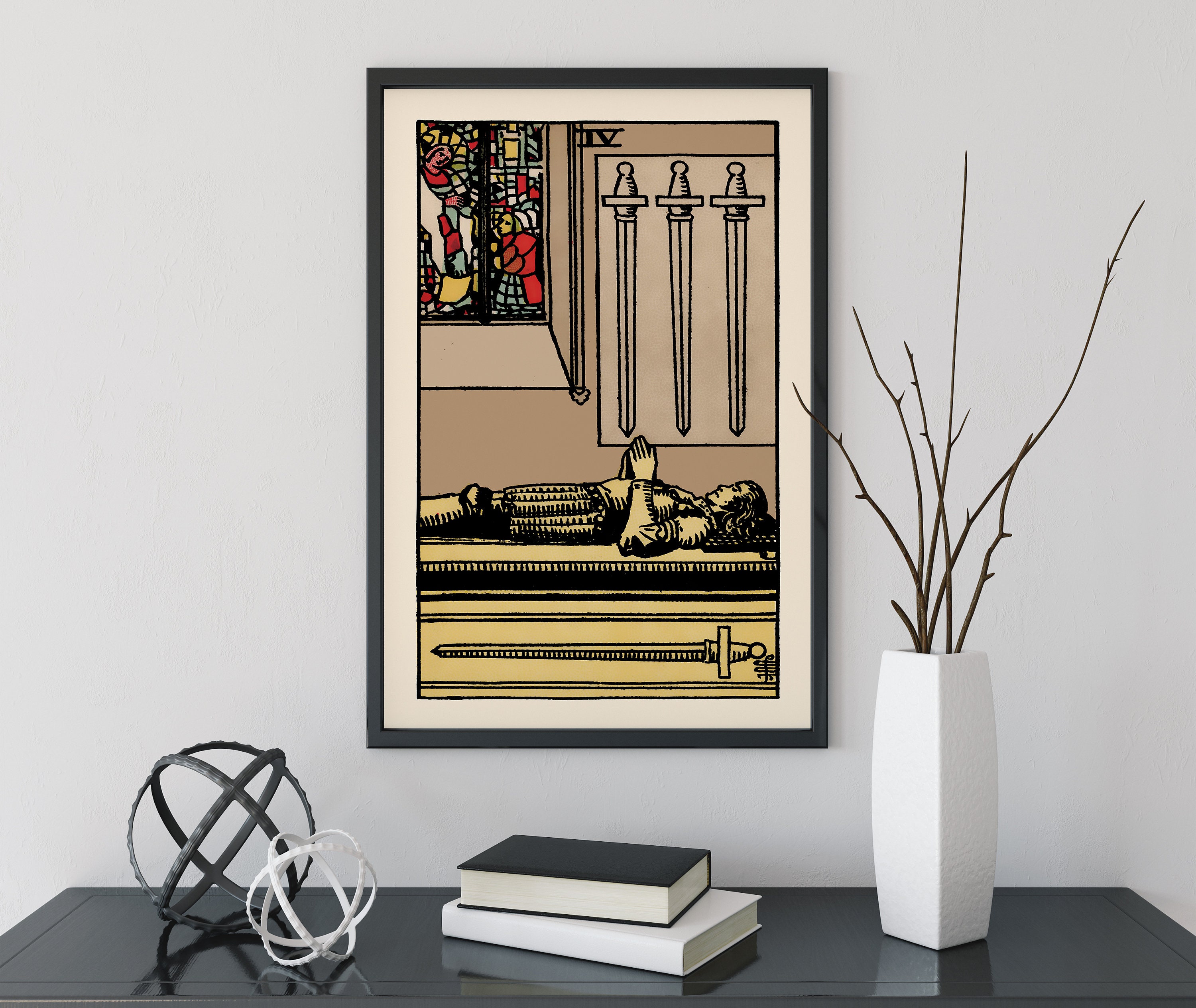 4 of Swords - Tarot Card Print - the Four of Swords Card Poster, No ...