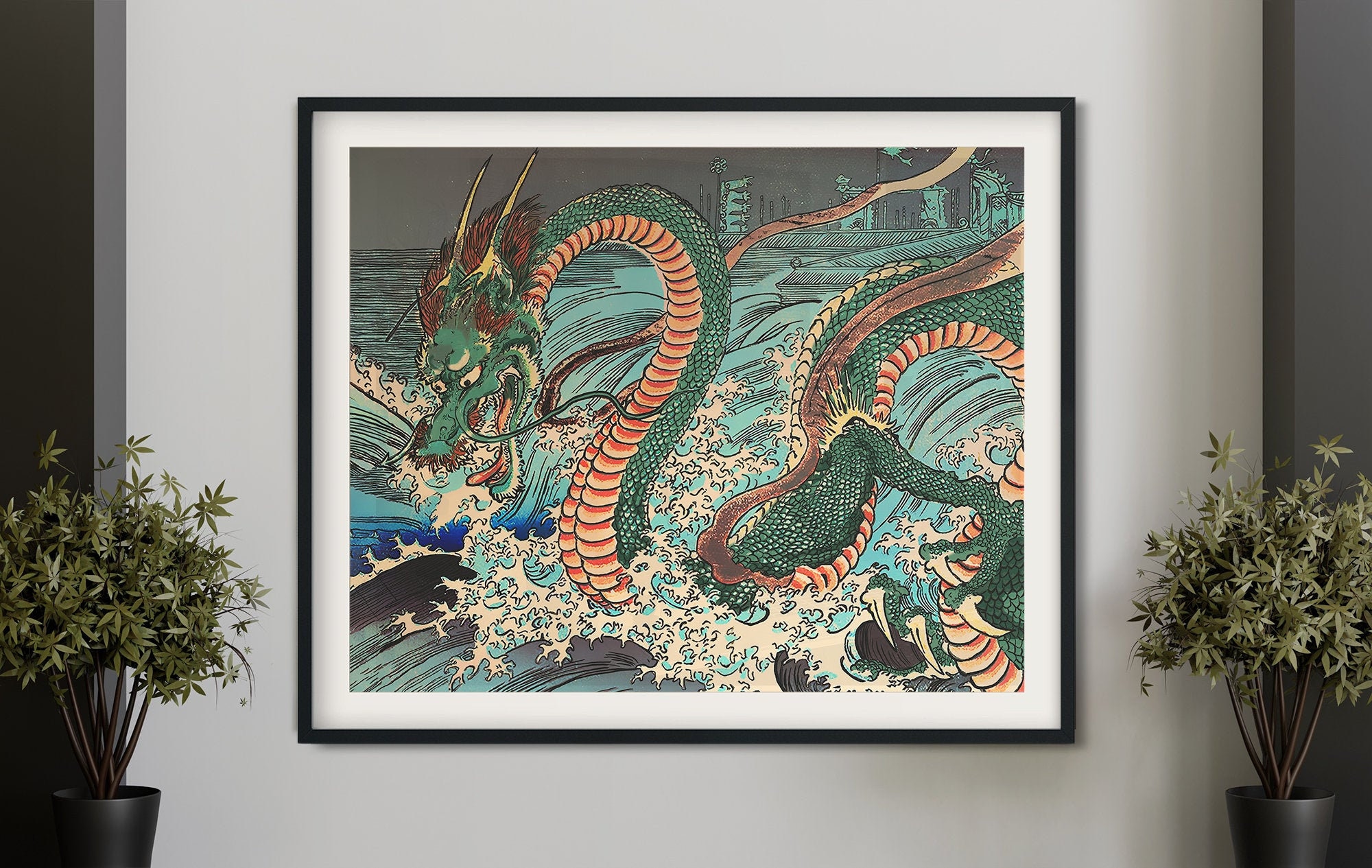 Japanese Print Dragon Ukiyo-e Utagawa Kuniyoshi Japanese - Etsy Sweden