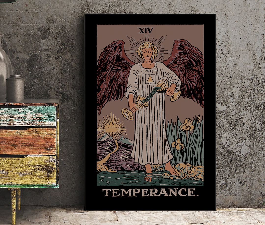 Temperance Tarot Card Print – Dark Colorway Art - Etsy