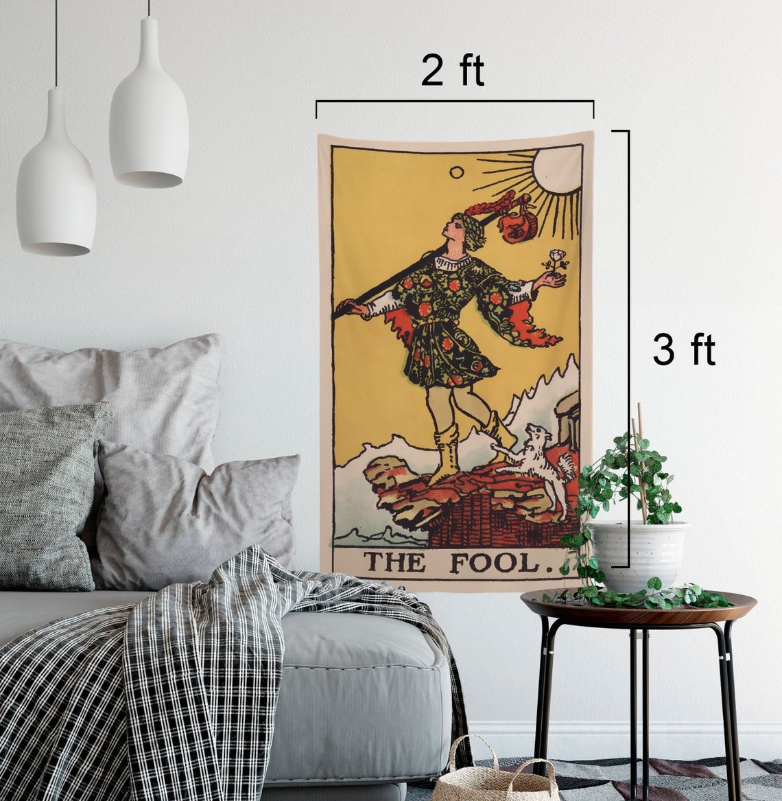 The Fool Tarot Card Tapestry Rider Waite the Fool Tapestry - Etsy
