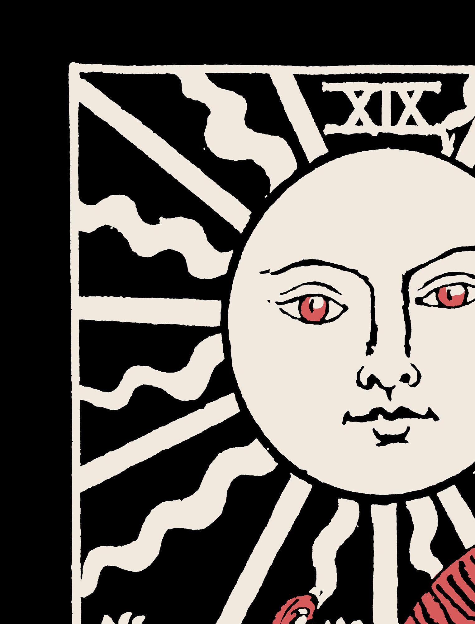 The Sun Tarot Card Poster the Sun Card Three Color Print | Etsy