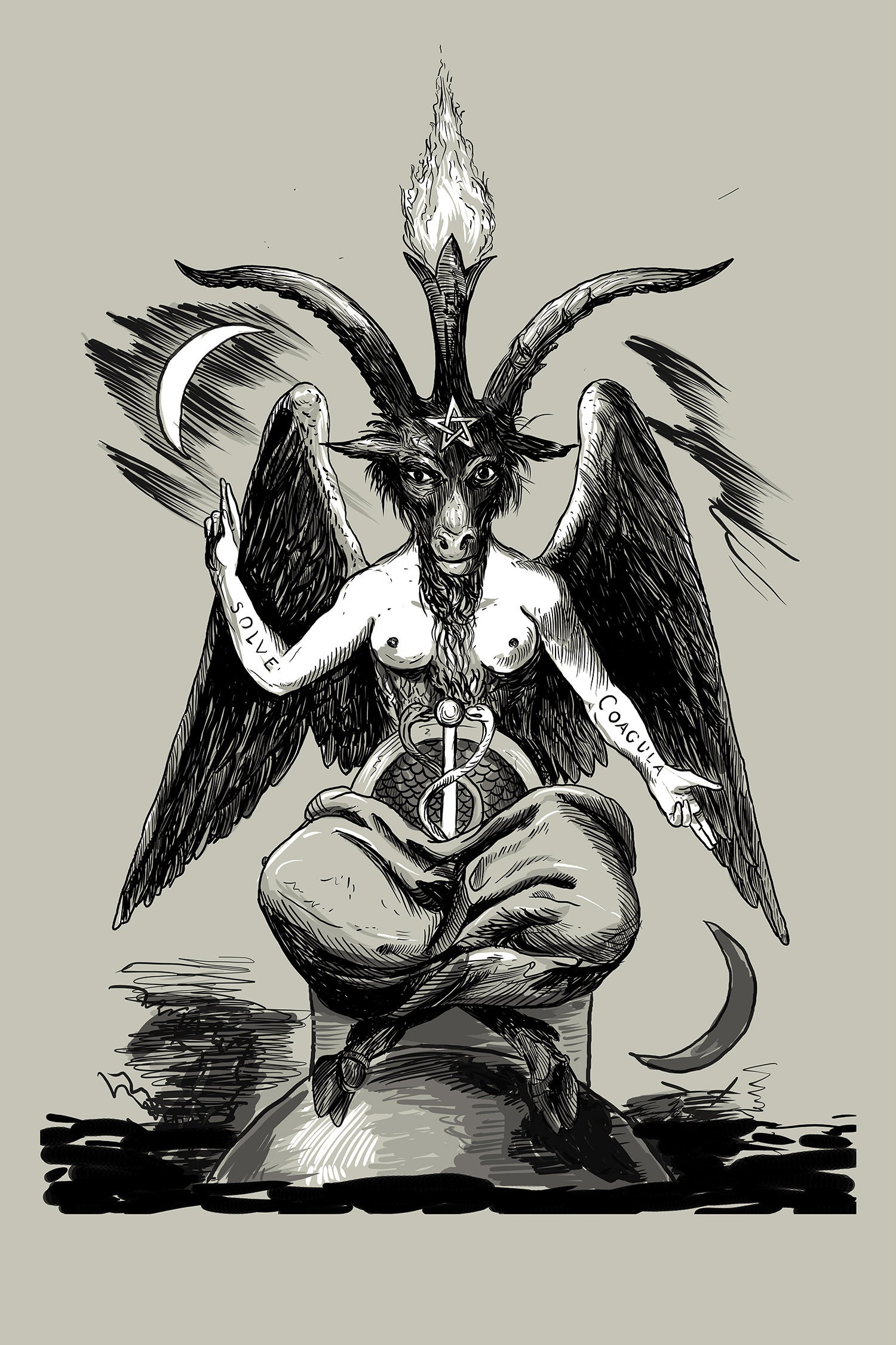 Baphomet Poster As Above So Below Eliphas Levi | Etsy Baphomet Poster As Above So Below Eliphas Levi | Etsy