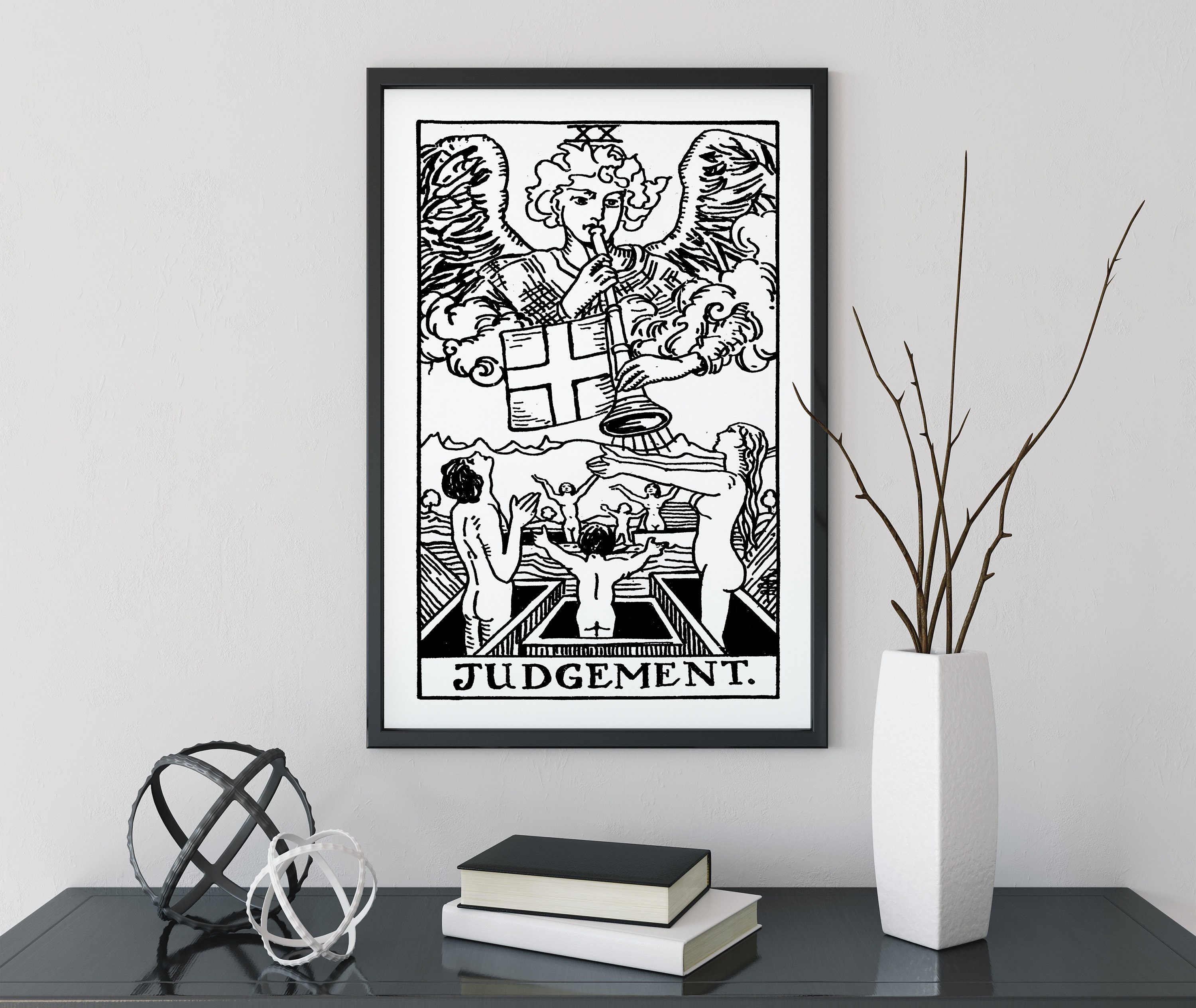 Judgement Tarot Card Print Tarot Card The Judgement Black | Etsy