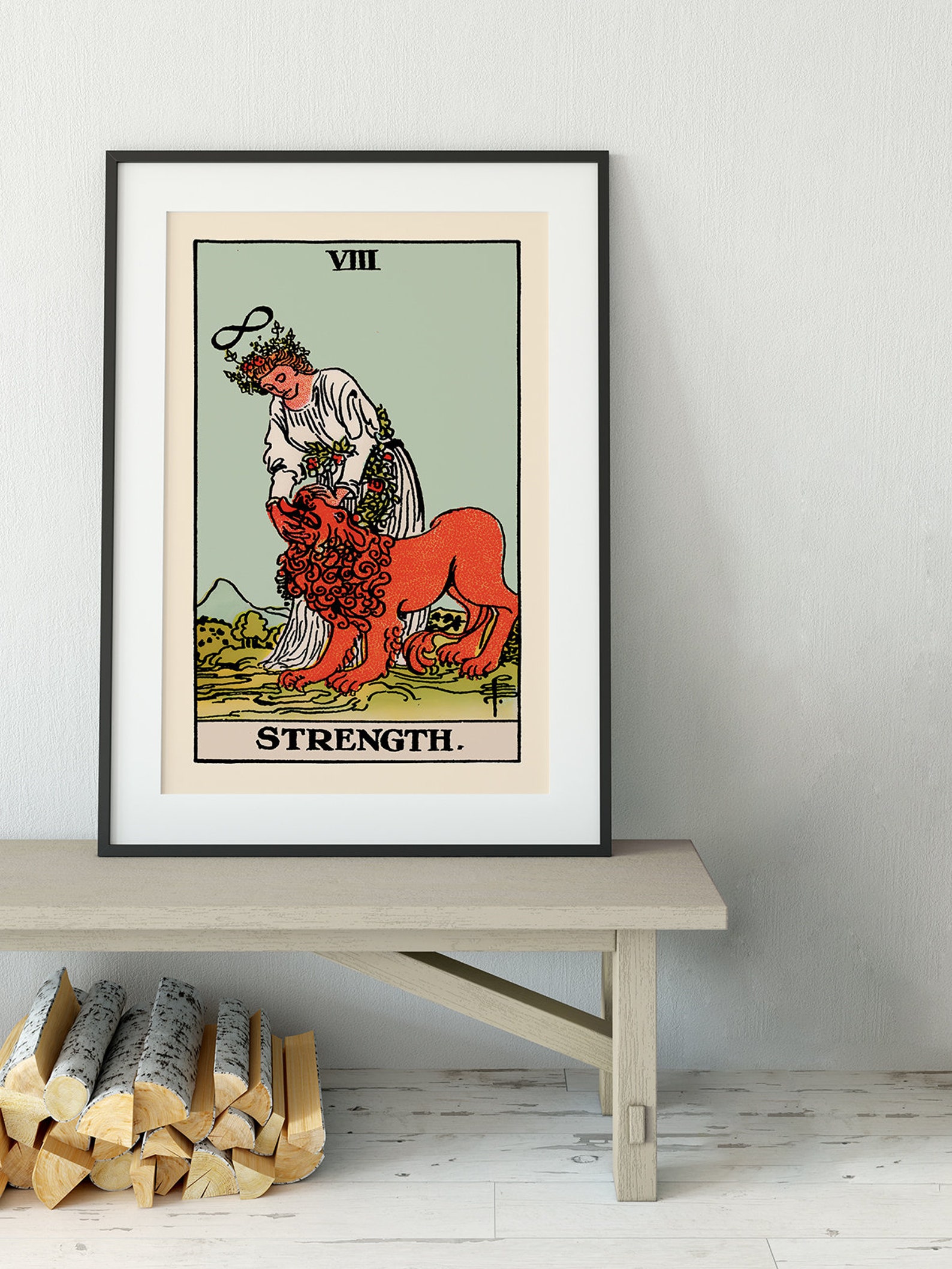 Strength Tarot Card Print - Woman and Lion Art - Etsy