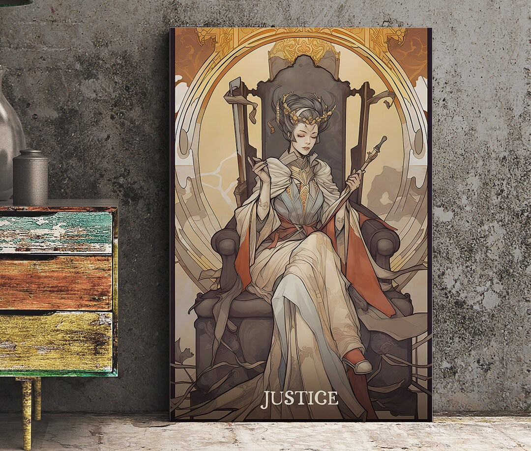 Justice - Tarot Card Print Tarot - Tarot Card the Justice Card Poster ...
