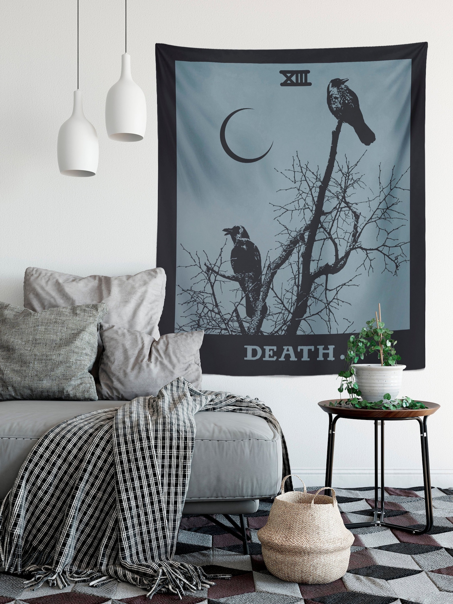 Death Tarot Card Tapestry Death Tapestry Blue - Etsy