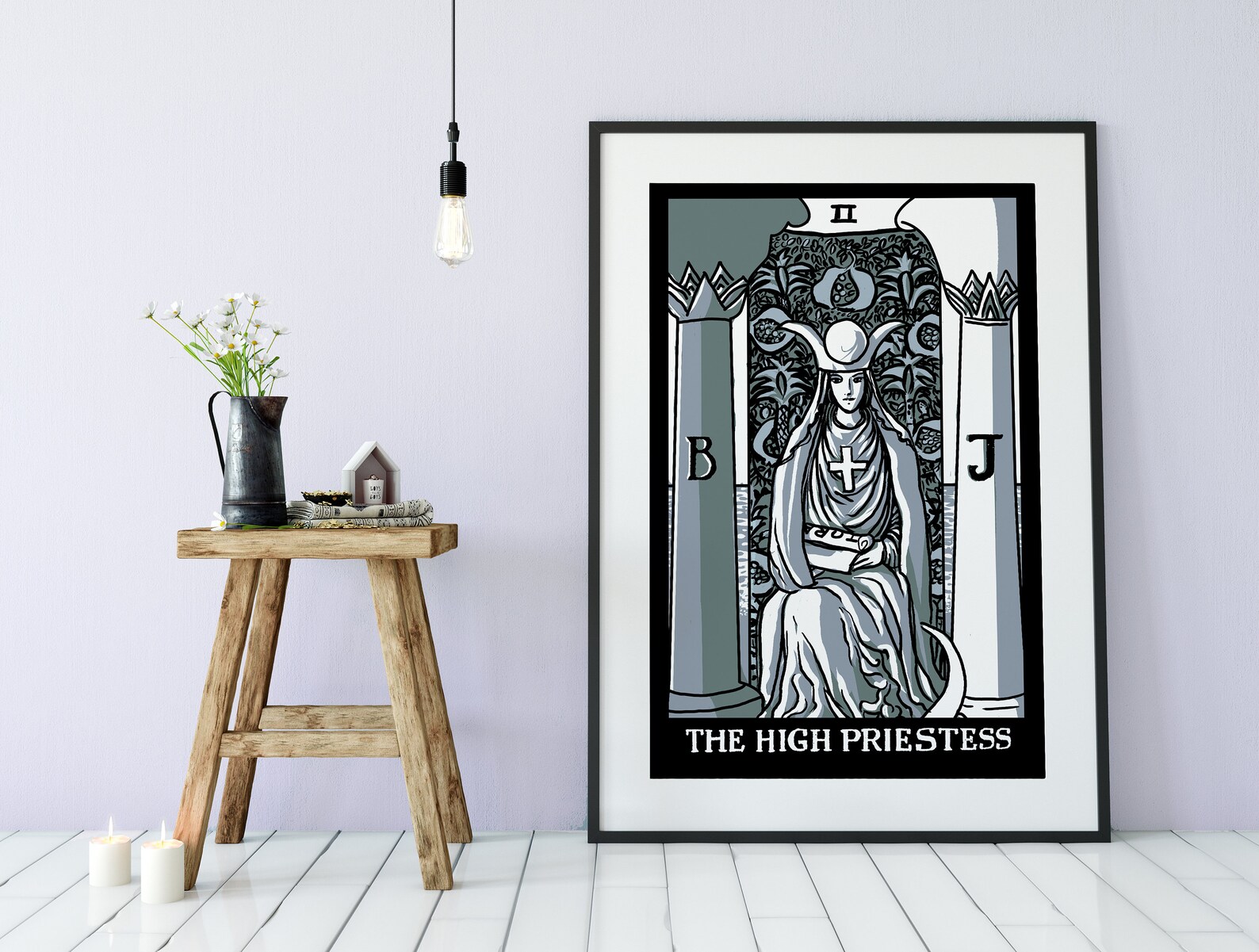The High Priestess - Tarot Card Print - Poster by Printagrams, No Frame ...
