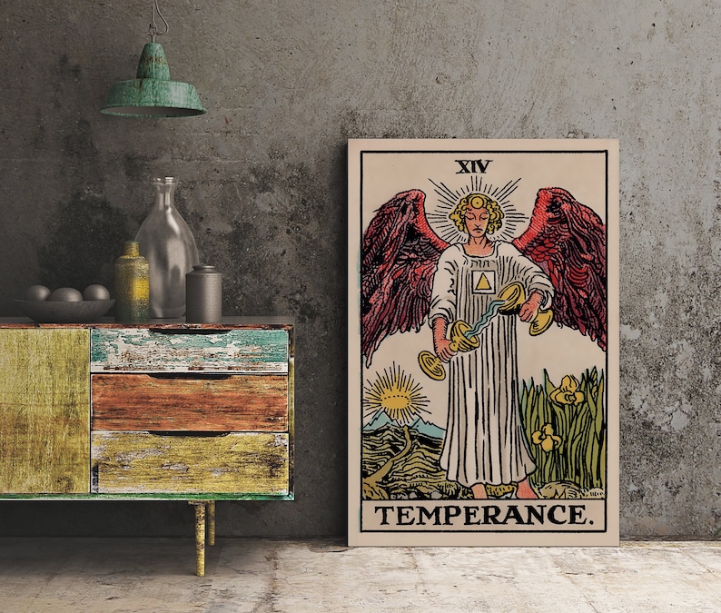 Temperance Tarot Card Print the Temperance Card Poster No - Etsy