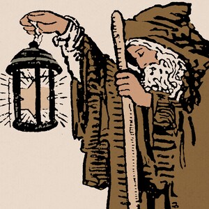 The Hermit - Tarot Card Print - the Hermit Card Neutral Vibe Poster ...